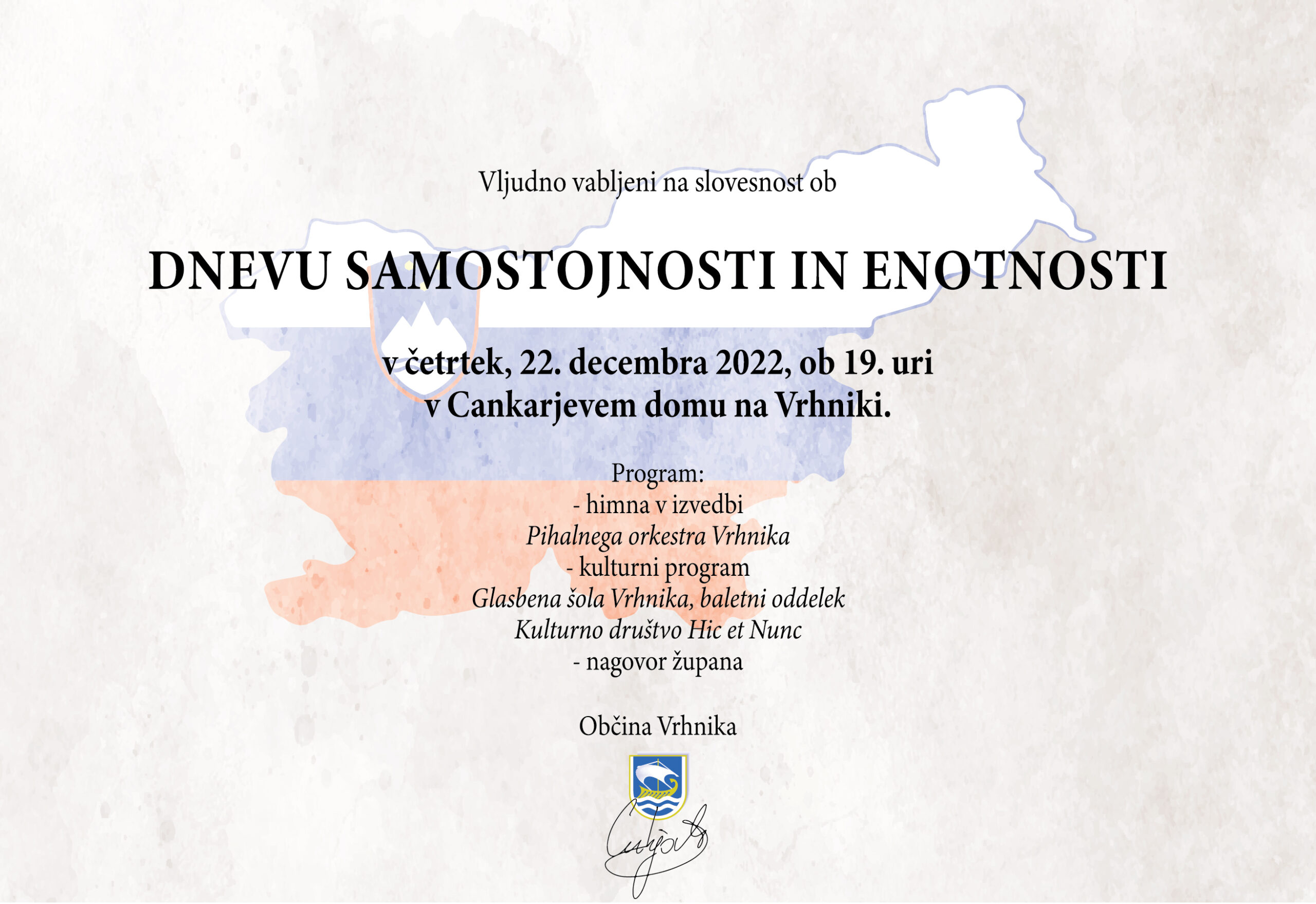 Slovesnost ob Dnevu samostojnosti in enotnosti - Občina Vrhnika